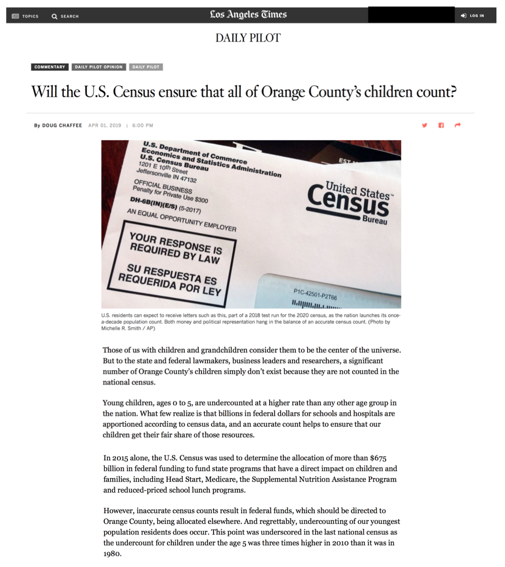 First 5 OC Voices: Will the U.S. Census ensure that all of Orange ...