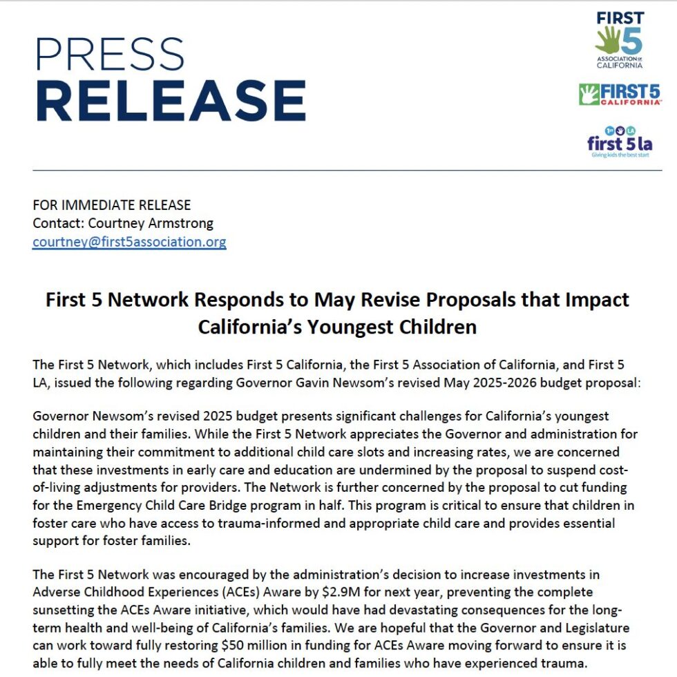 First 5 Network Responds to Proposed Budget - First 5 Orange County